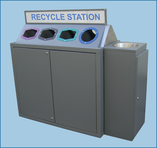 6600 - 4 Way Heavy Duty Recycle Bin